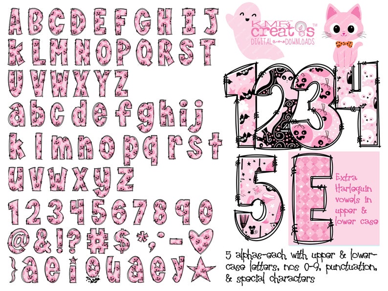 Halloween Alphabet, Pink Letters Clipart, Halloween Letters, Halloween ...