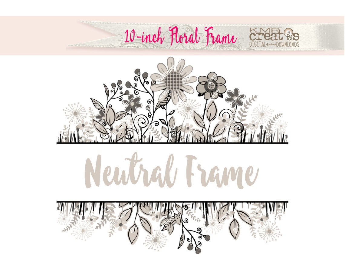 Floral Frame Png Floral Split Border Flower Border Frame | Etsy