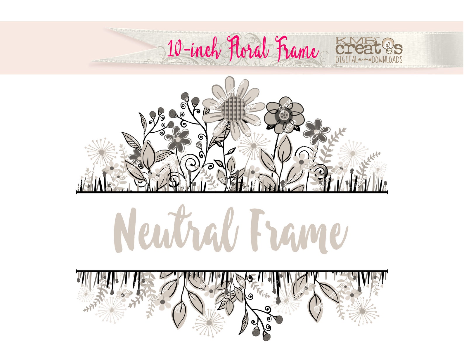 Floral Frame Png Floral Split Border Flower Border Frame | Etsy