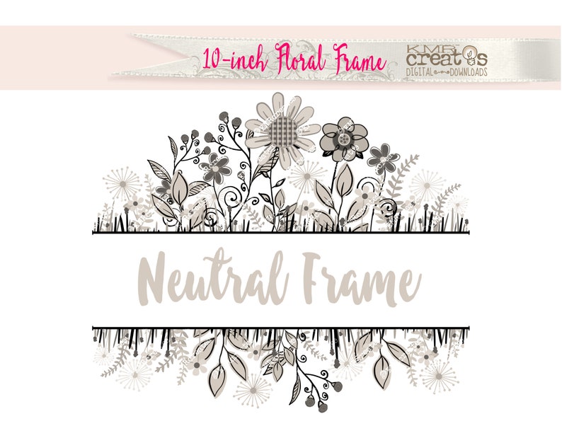 Floral Frame Png Floral Split Border Flower Border Frame | Etsy