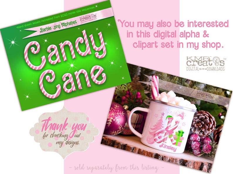 Christmas Alphabet PNG: Paisley, Polka Dot, Peppermint Letters (digital ...