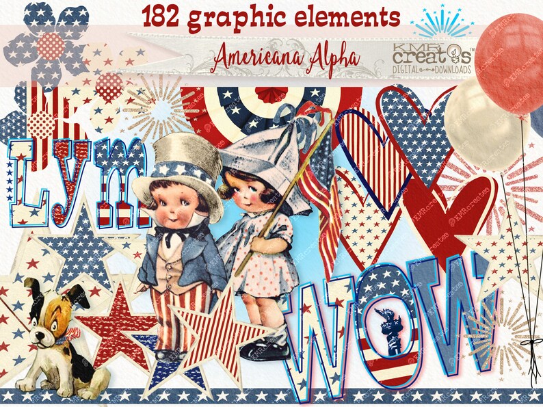 Patriotic Alpha Png Americana Clipart Stars Stripes Alpha - Etsy