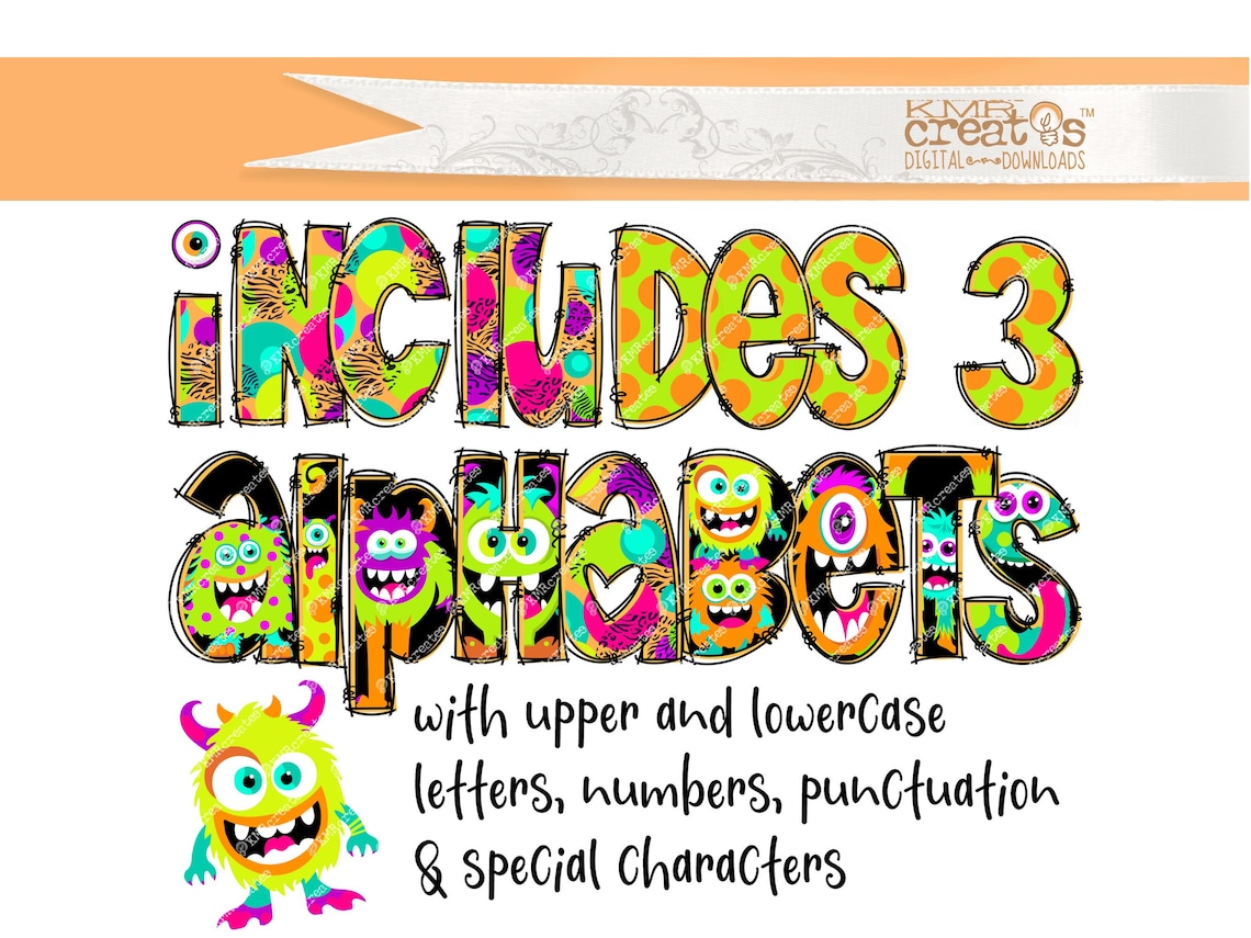 Halloween Alphabet Cute Monster Letters Halloween Letters, Monster ...