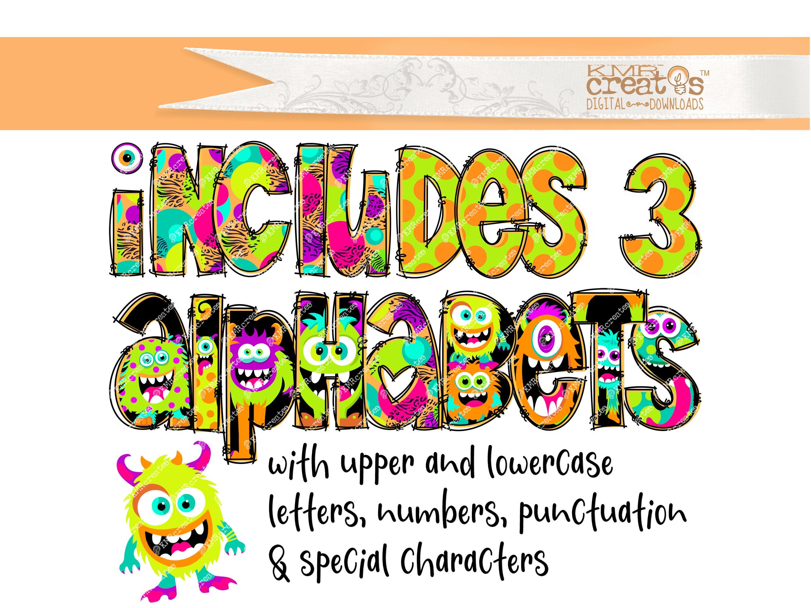 Halloween Alphabet Cute Monster Letters Halloween Letters, Monster ...