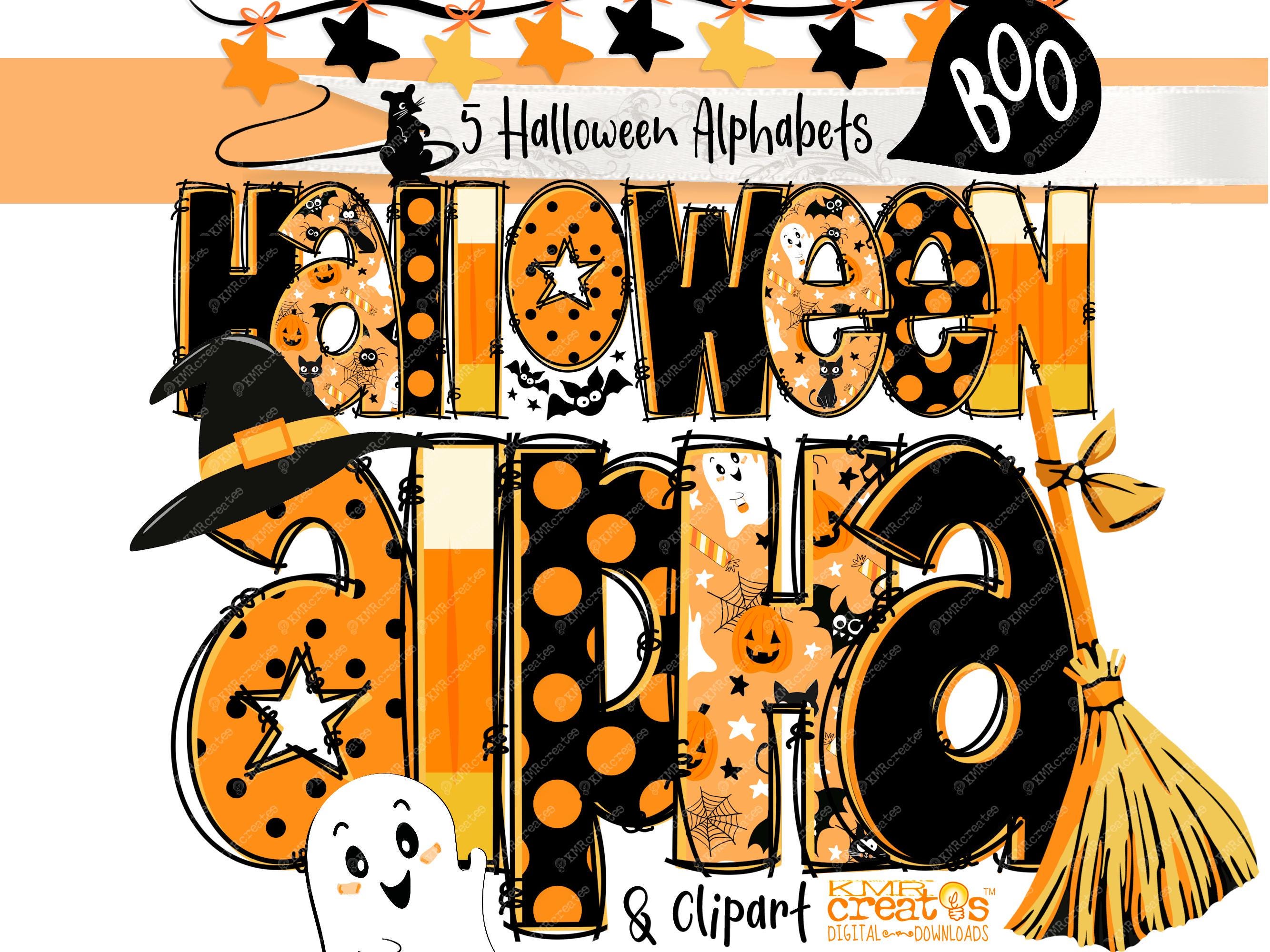 Halloween Alphabet Clipart Bundle PNG, Halloween Letters, Halloween ...