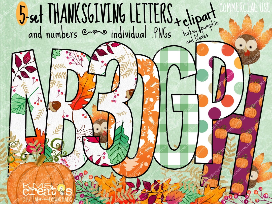 Thanksgiving Letters, Clipart Alphabet PNG, Thanksgiving Clipart ...