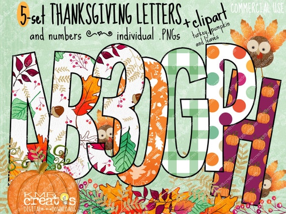 Thanksgiving Letters Clipart Alphabet PNG Thanksgiving - Etsy