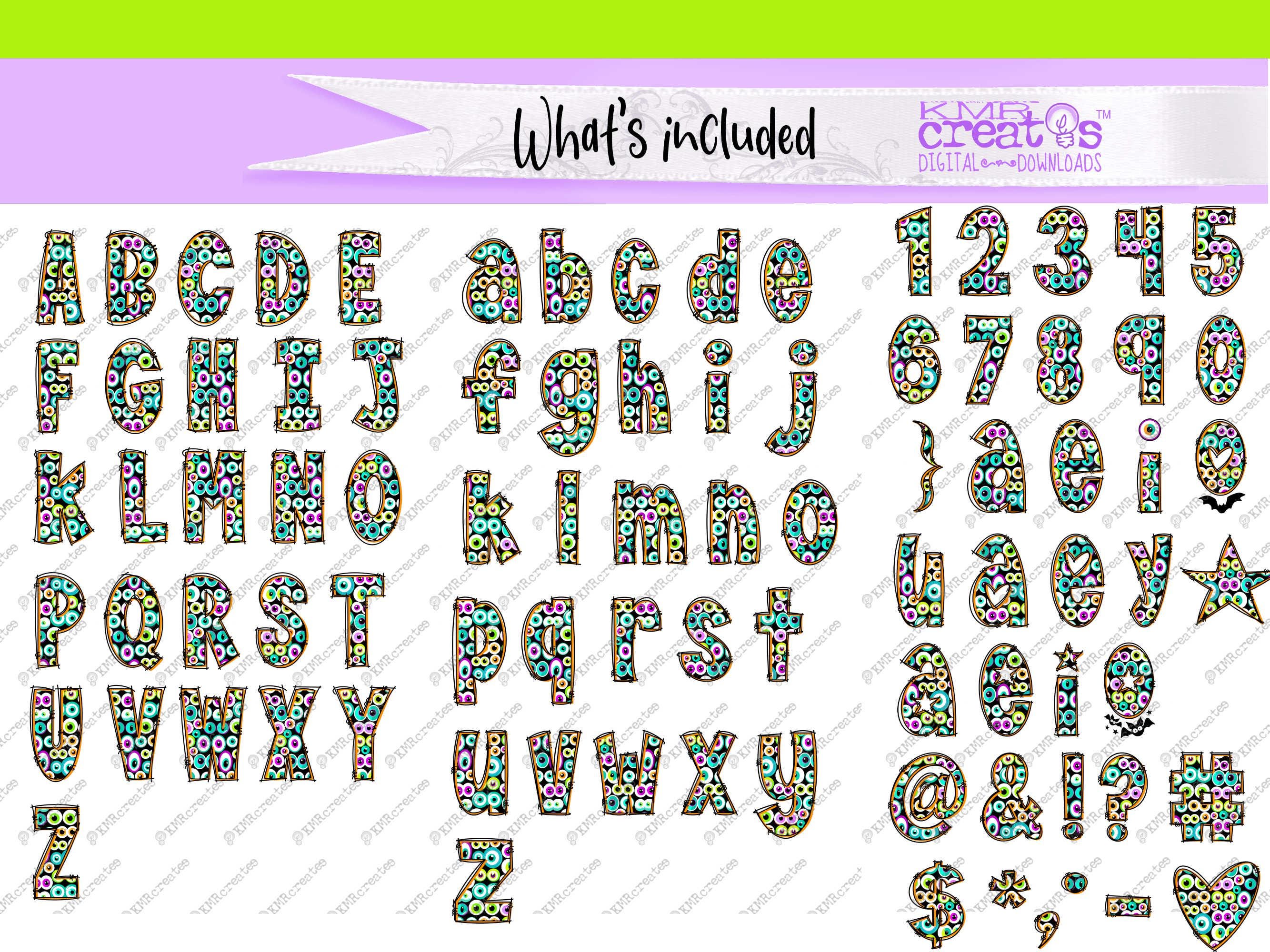 Halloween Alphabet Eyeball Letters Png, Halloween Letters, Eyeball ...