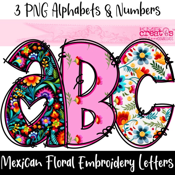 Mexican Embroidery Alphabet - Etsy