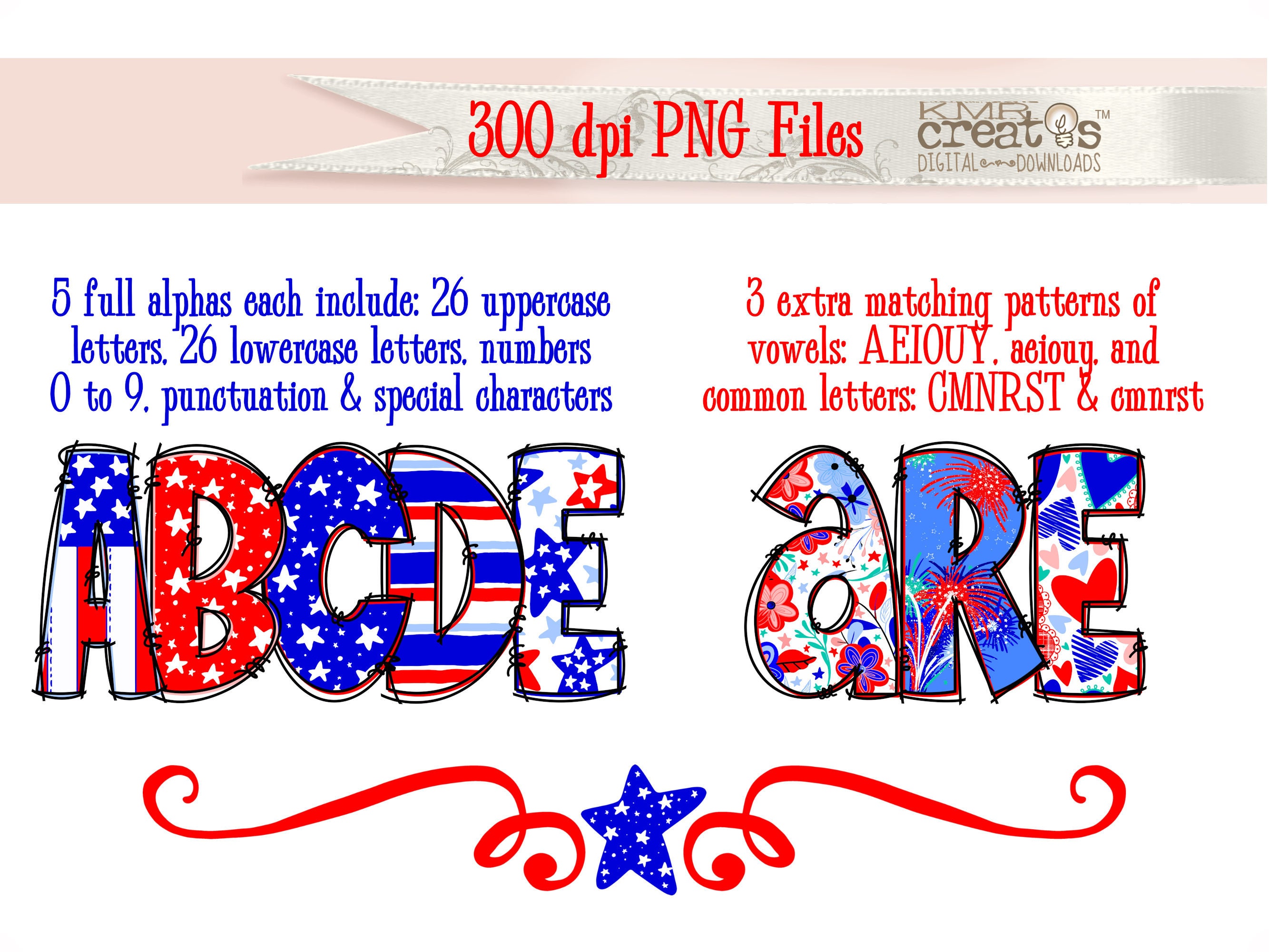 Patriotic Letters, Patriotic Alphabet, 4th of July Letters ...