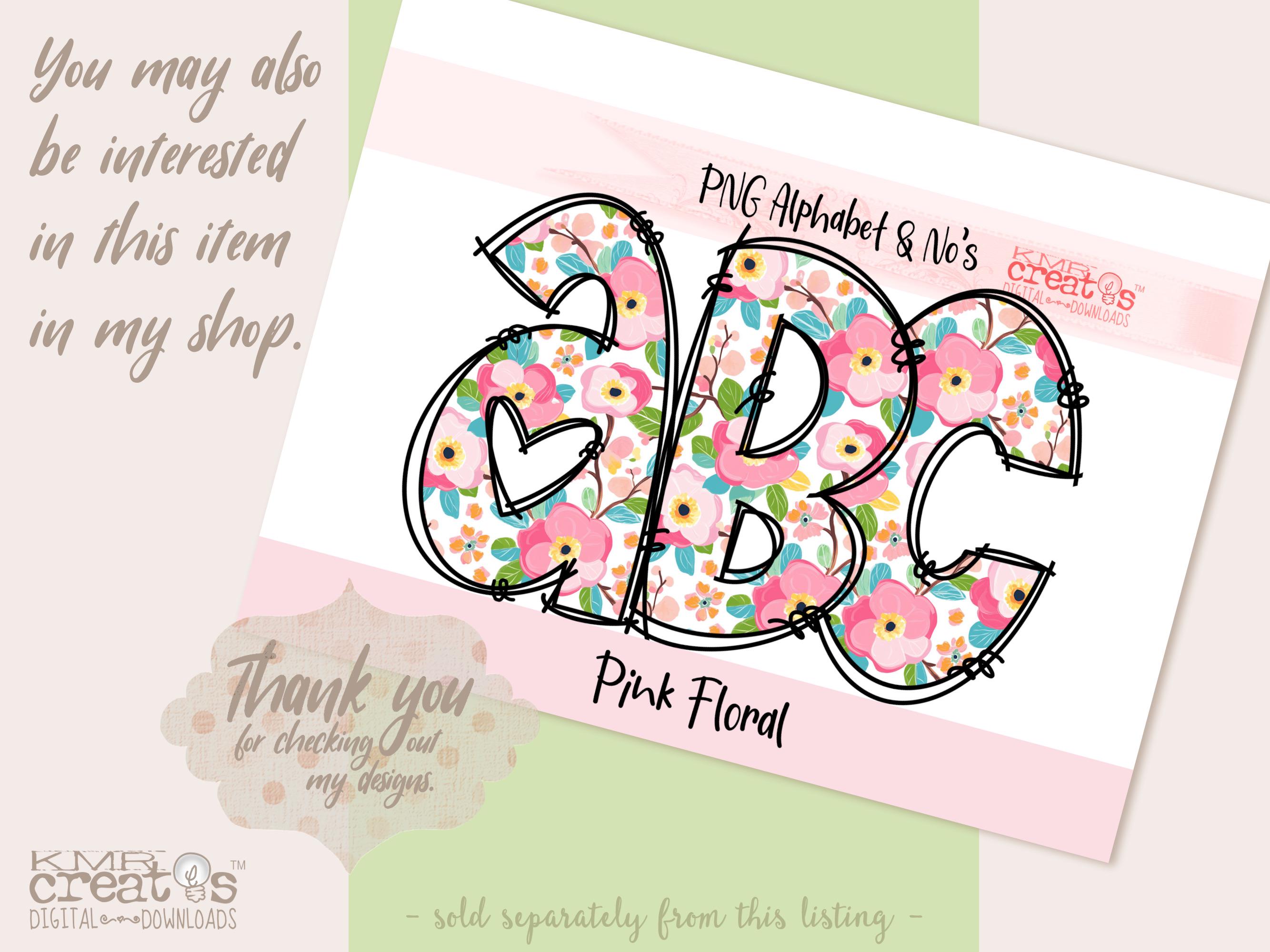 Boho Neutral Floral Alphabet PNG Letters, Doodle Flowers Spring Floral ...