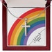 Rainbow Pride Cross Necklace, Engraved Necklace, Gay Christian Pride ...