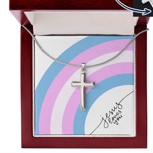 Transgender Cross Necklace, Engraved Cross, LGBTQ Christian Jewelry ...