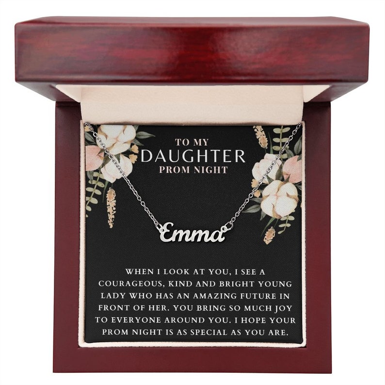 Prom Gift to Daughter, Prom Necklace From Dad, Prom Gift From Mom, Name ...