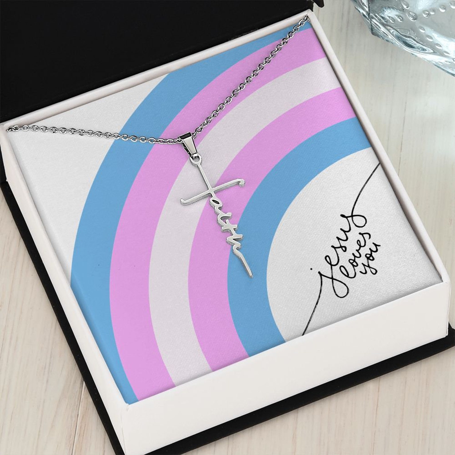 Transgender Cross Necklace Faith Cross Necklace LGBTQ - Etsy