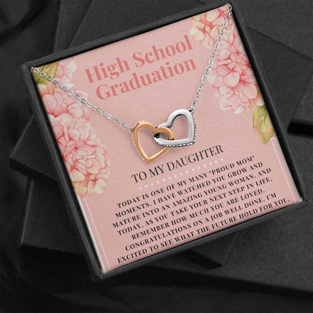Daughter High School Graduation Gift From Mother, Interlocking Hearts ...
