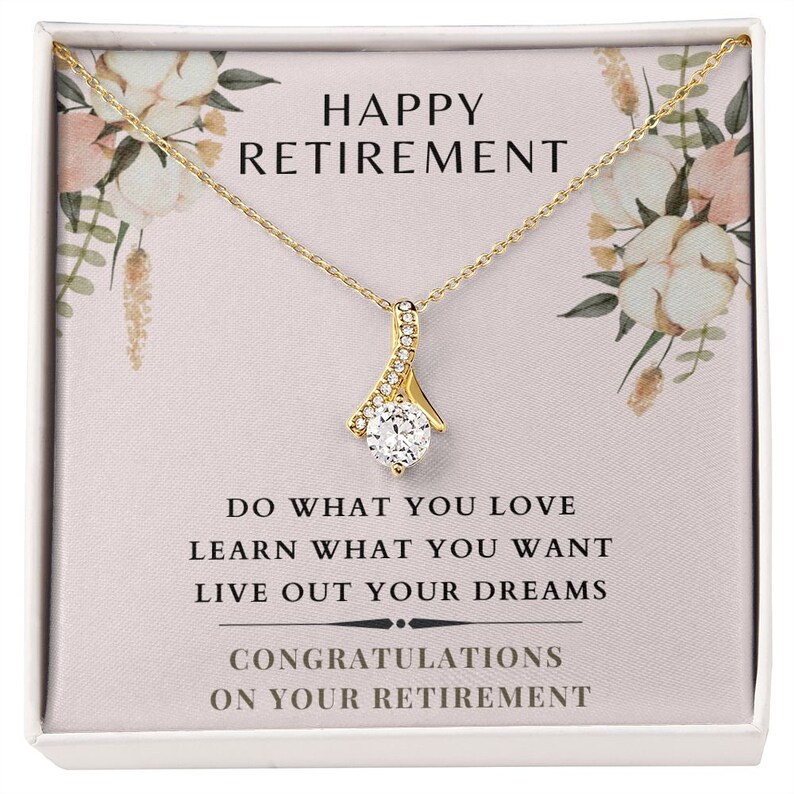 Happy Retirement Gift for Women Retirement Necklace for - Etsy