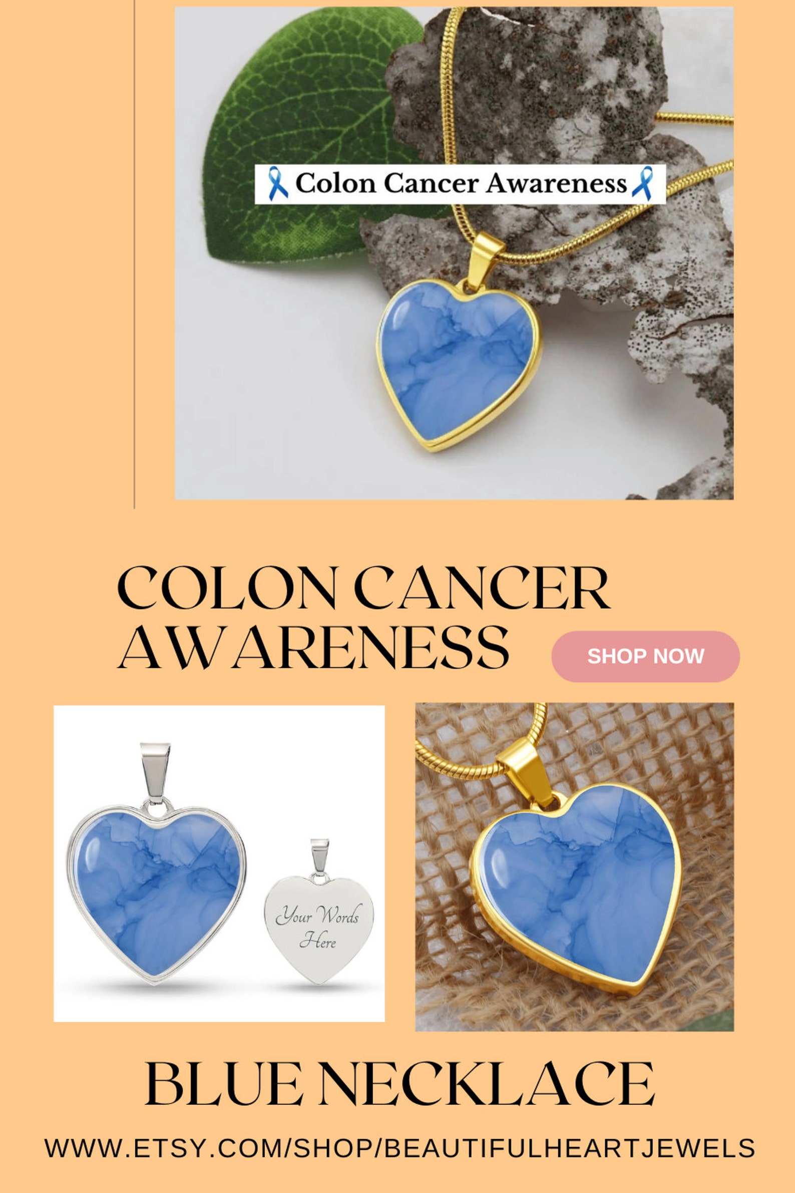 Colon Cancer Awareness Necklace Colon Cancer Support Gift - Etsy