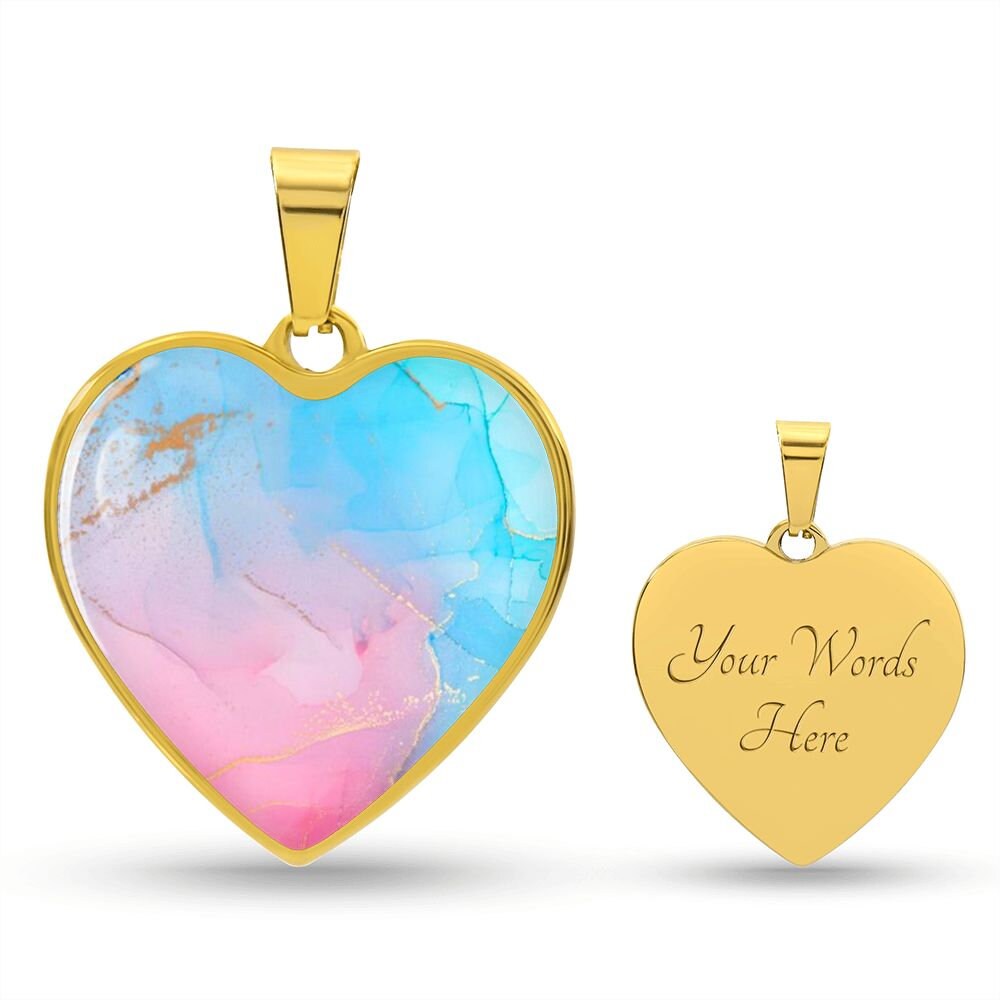 Transgender Necklace, Engraved Heart Necklace, Trans Subtle Pride ...