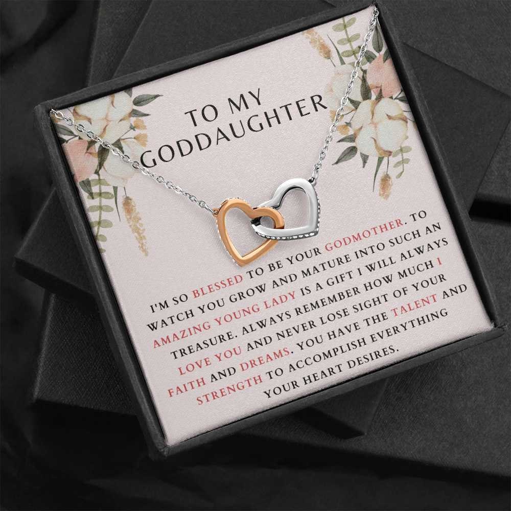 Goddaughter Gift From Godmother, Heart Necklace, Baptism Gift, First ...