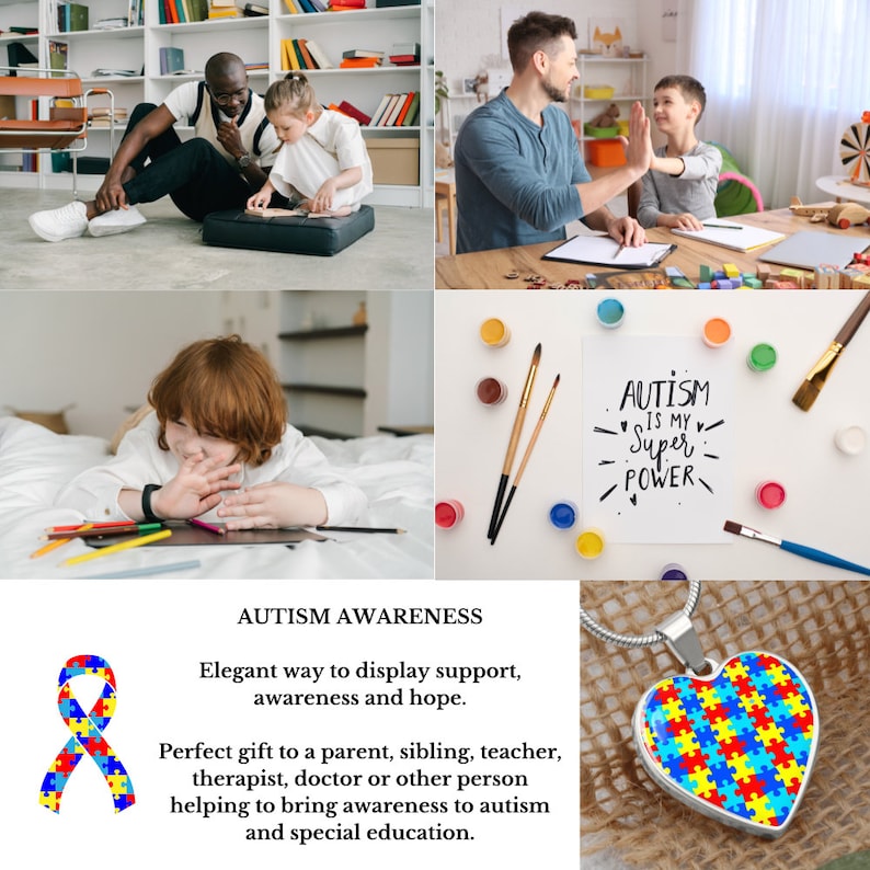 Autism Awareness Necklace Autism Support Gift Autism - Etsy