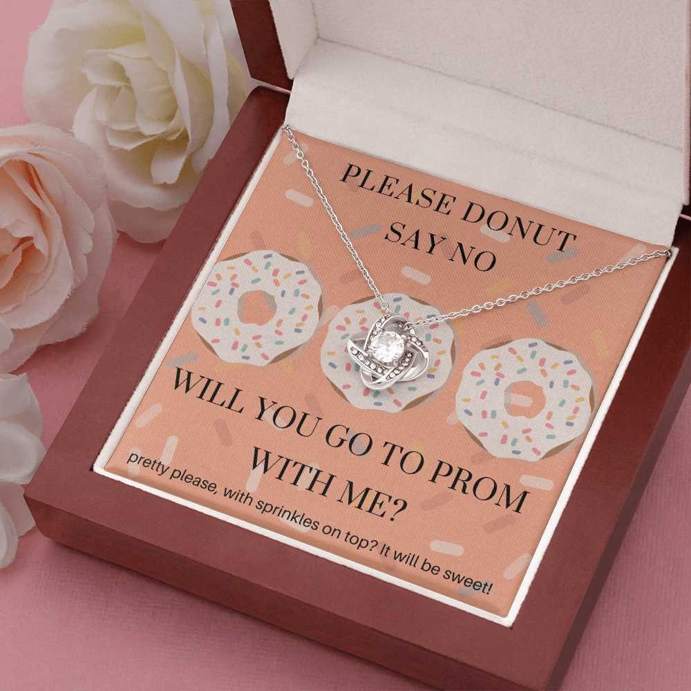 Prom Proposal Gift for Date, Ask to Prom Necklace, Donut Say No With ...