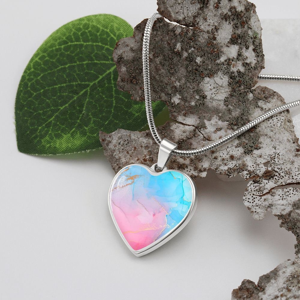 Transgender Necklace, Engraved Heart Necklace, Trans Subtle Pride ...