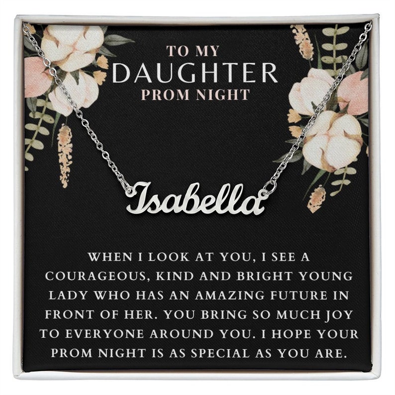 Prom Gift to Daughter, Prom Necklace From Dad, Prom Gift From Mom, Name ...