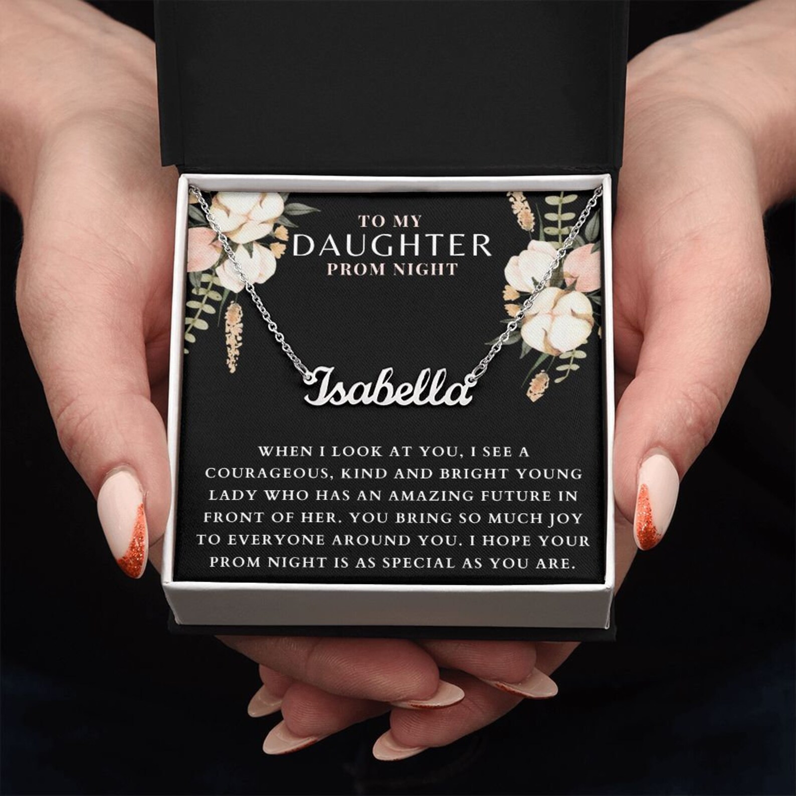 Prom Gift to Daughter, Prom Necklace From Dad, Prom Gift From Mom, Name ...