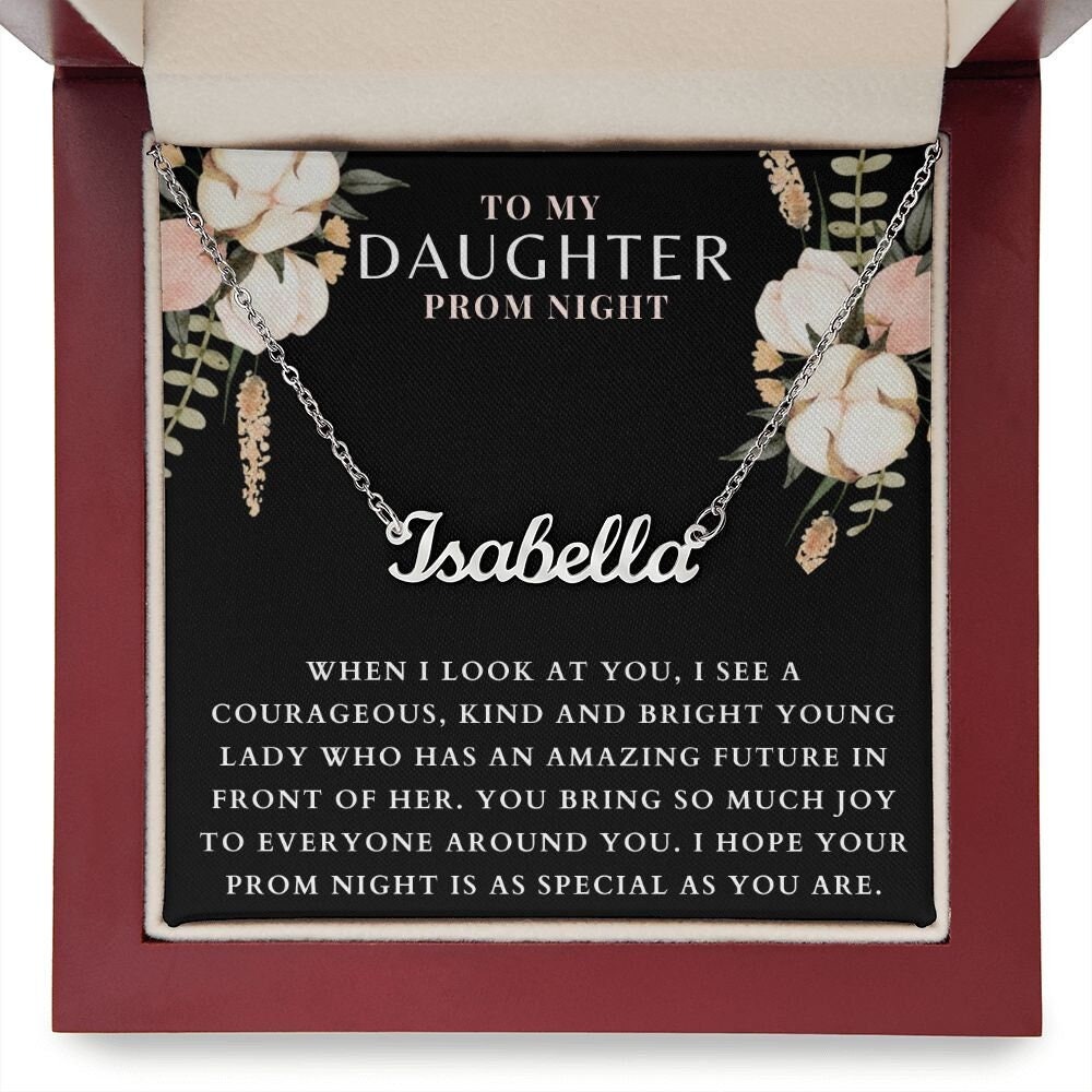 Prom Gift to Daughter, Prom Necklace From Dad, Prom Gift From Mom, Name ...