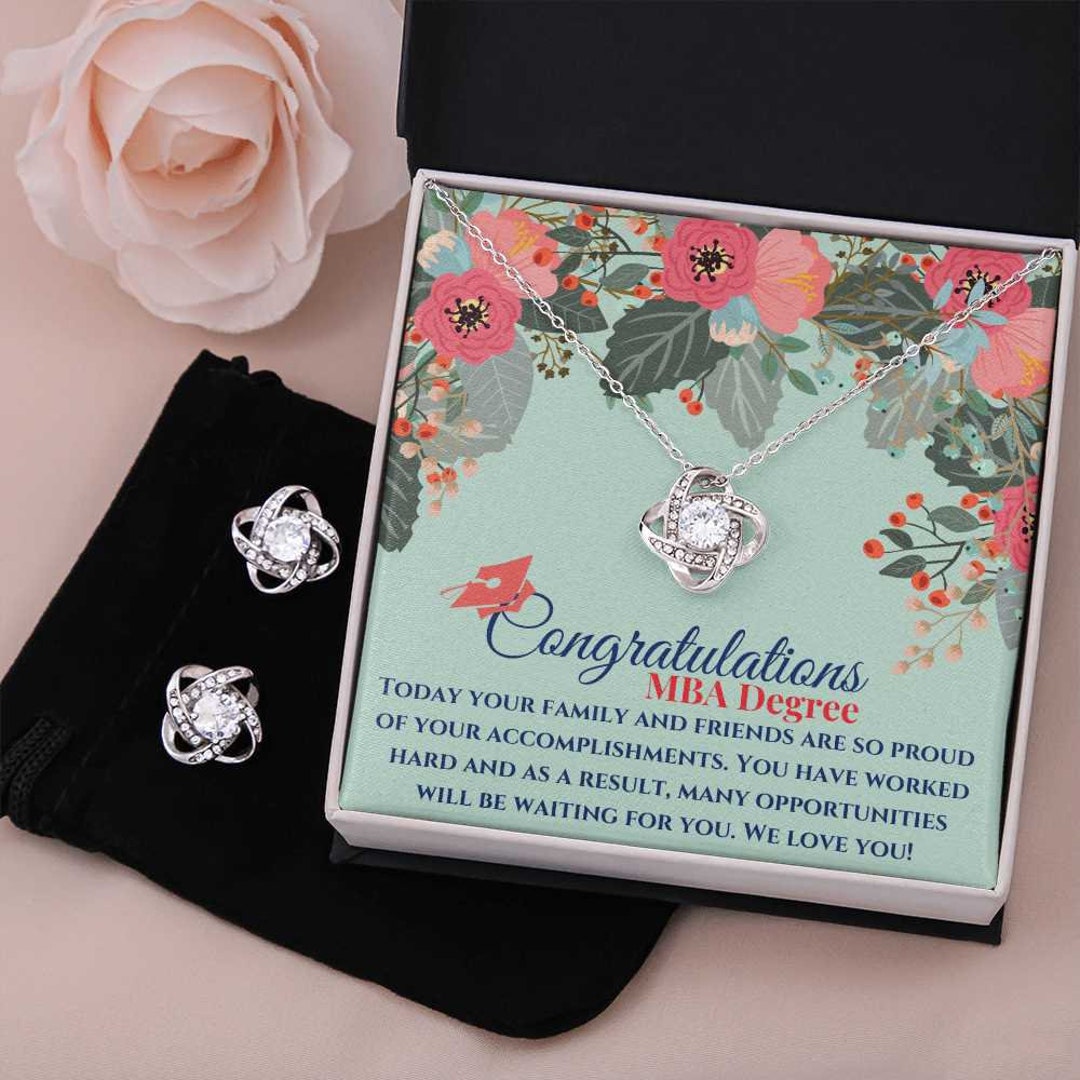 MBA Graduation Gift, MBA Degree College Graduation Love Knot Necklace ...