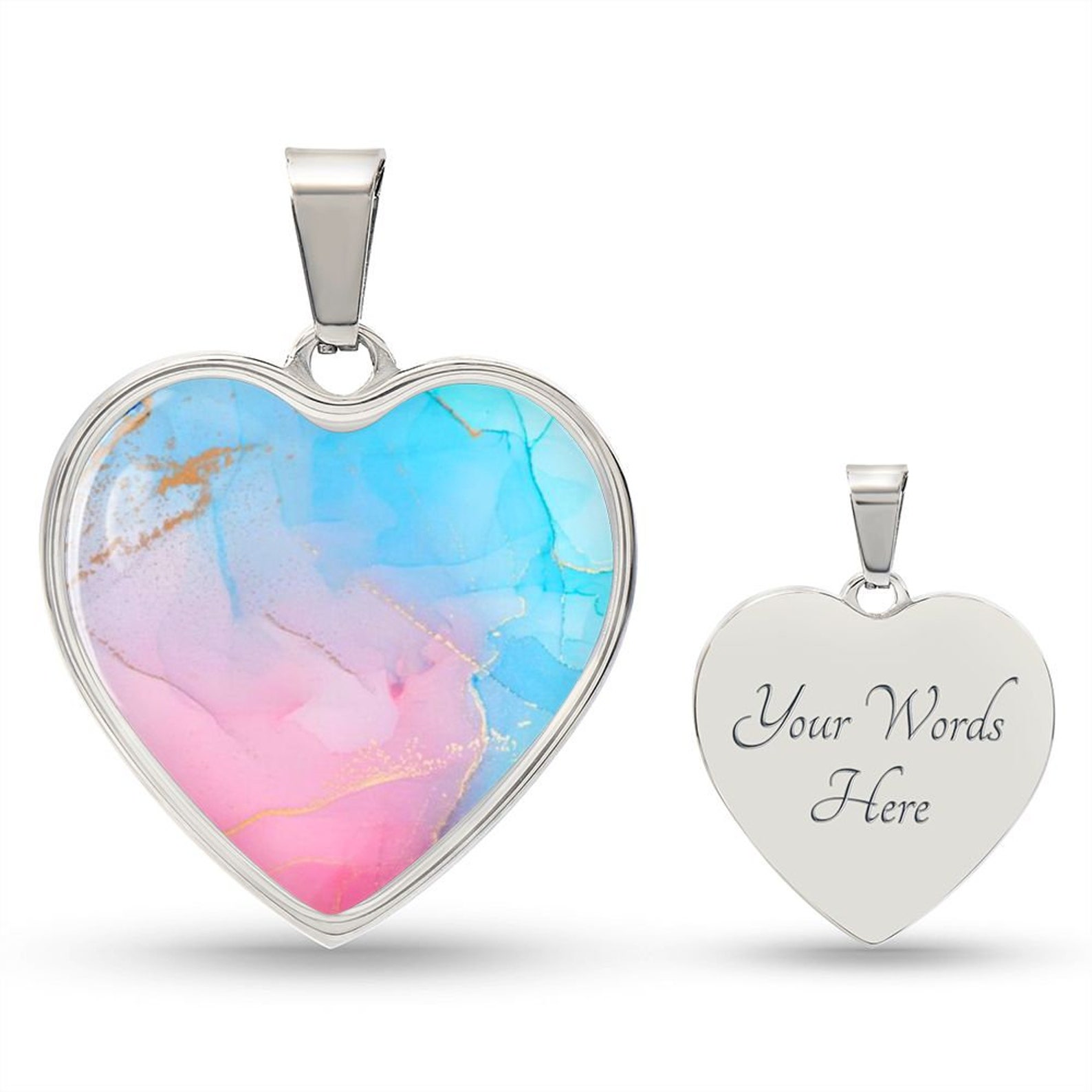 Transgender Necklace, Engraved Heart Necklace, Trans Subtle Pride ...