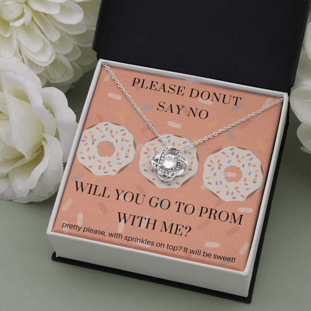 Prom Proposal Gift for Date, Ask to Prom Necklace, Donut Say No With ...