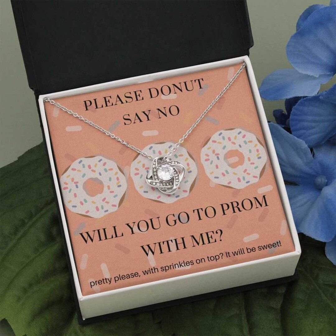 Prom Proposal Gift for Date, Ask to Prom Necklace, Donut Say No With ...