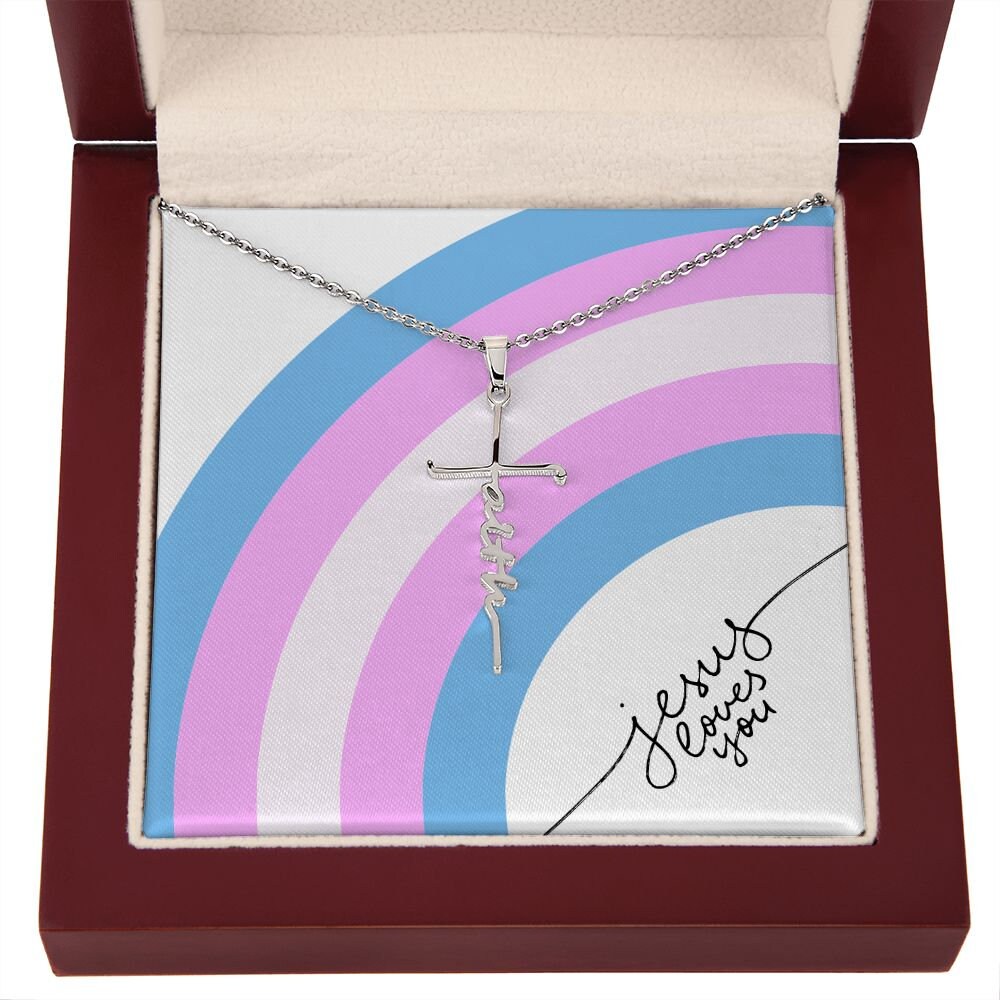 Transgender Cross Necklace Faith Cross Necklace LGBTQ - Etsy