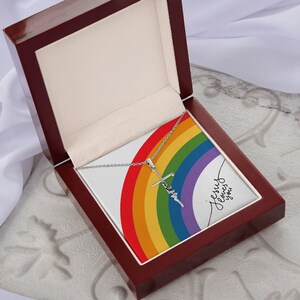 Rainbow Pride Cross Necklace, Faith Cross Necklace, Gay Christian Pride ...