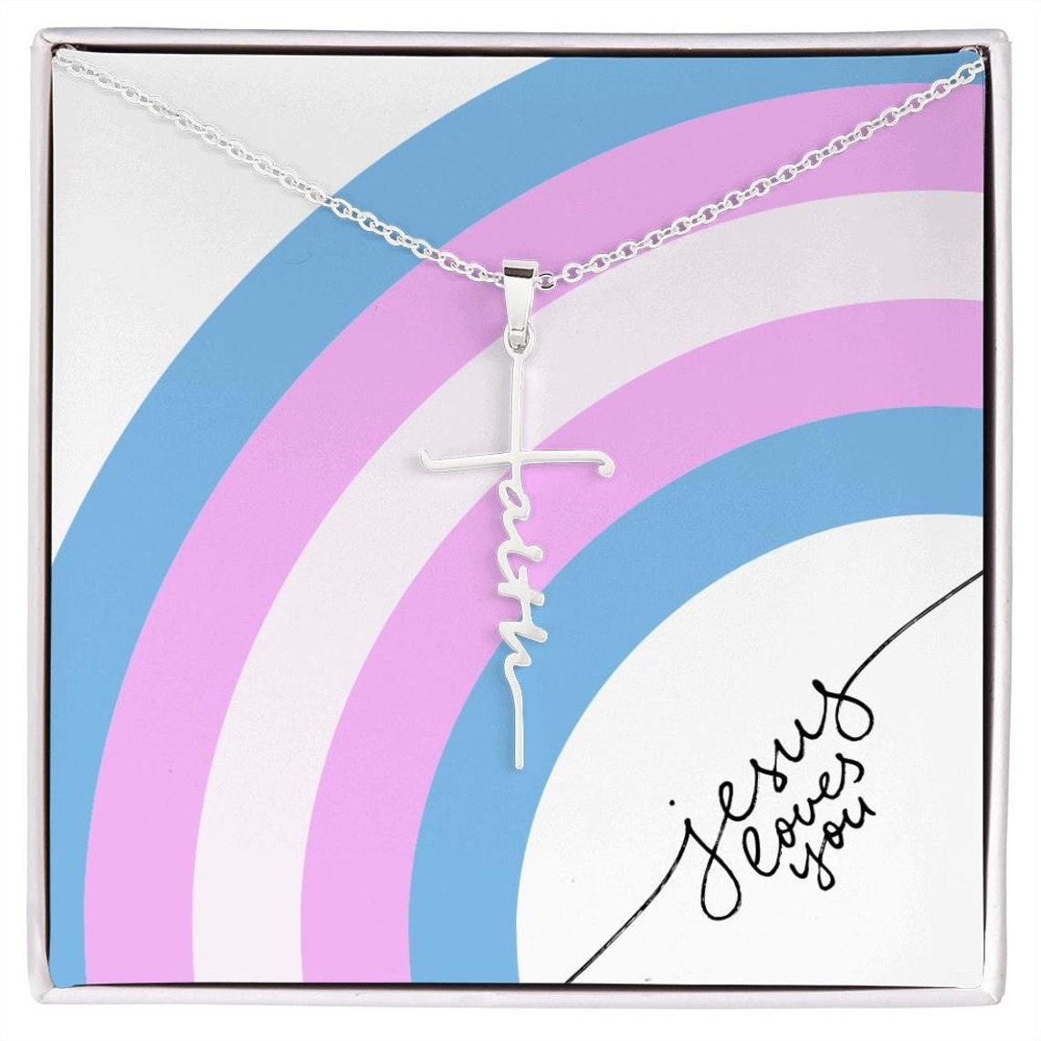 Transgender Cross Necklace Faith Cross Necklace LGBTQ - Etsy