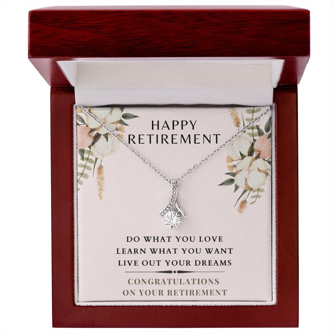 Happy Retirement Gift for Women, Retirement Necklace for Coworker ...