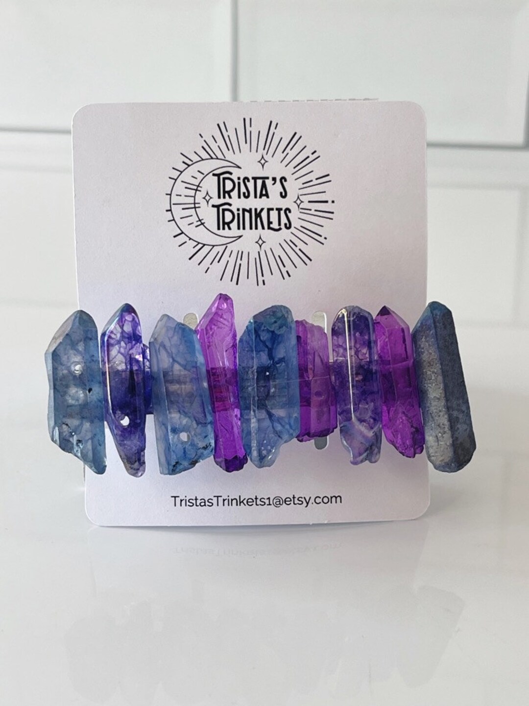 Purple and Pink Quartz Point on Silver Barrette. This Crystal Barrette ...