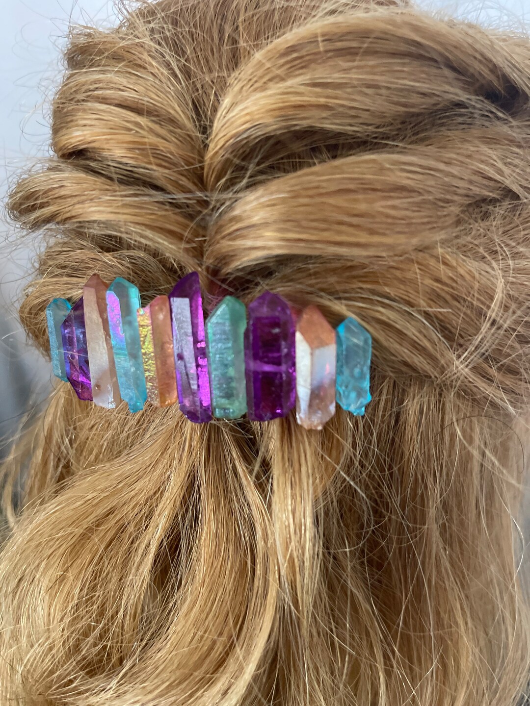 Multi Colored Jewel Toned Quartz Point Barrette. - Etsy