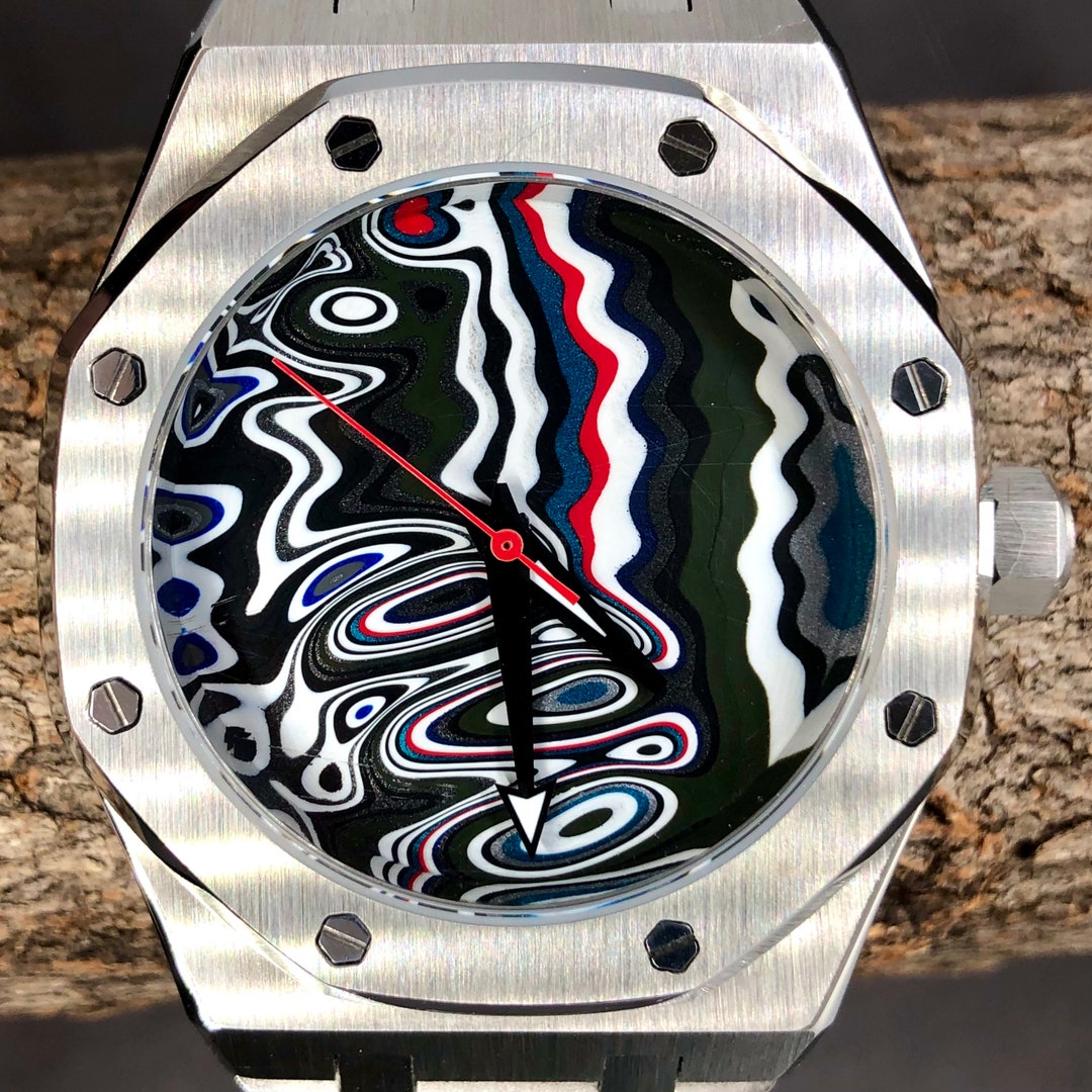 Unique Handmade Fordite Dial Automatic Watch detroit Agate - Etsy