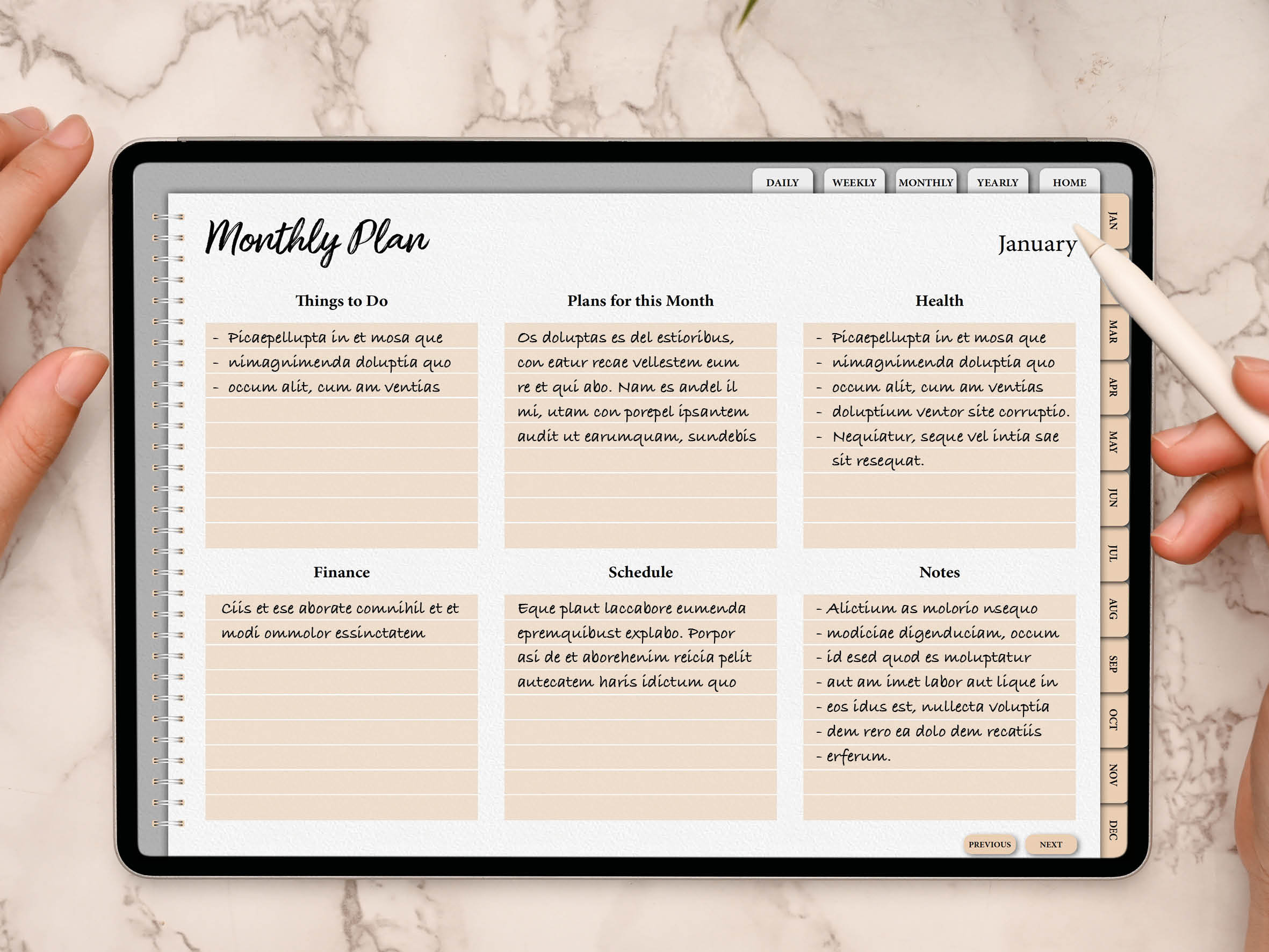 Digital Planner Daily Planner Weekly Planner Ipad Planner - Etsy