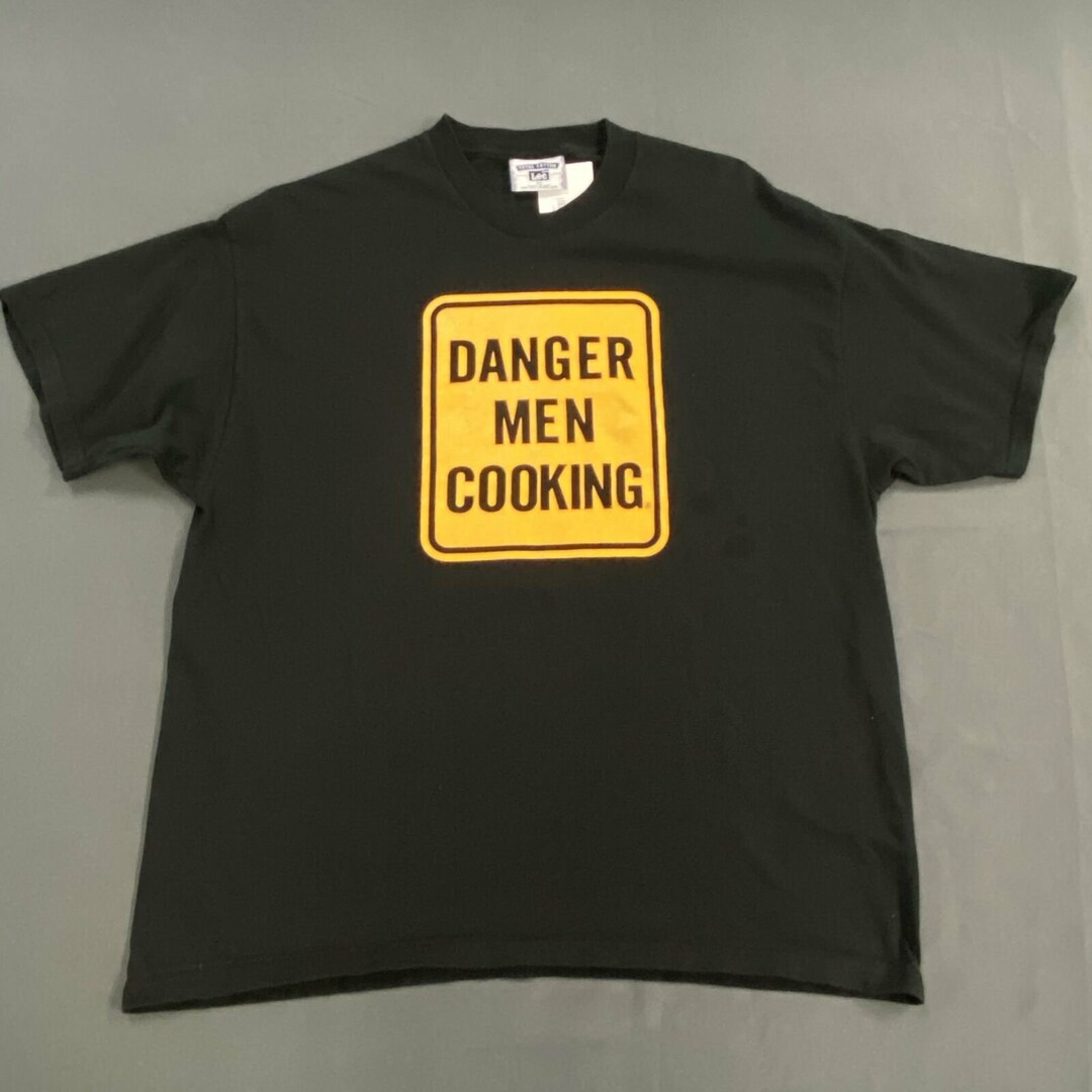 Vintage Lee Graphic Danger Men Cooking Black T-shirt Adult Size Xl Usa ...