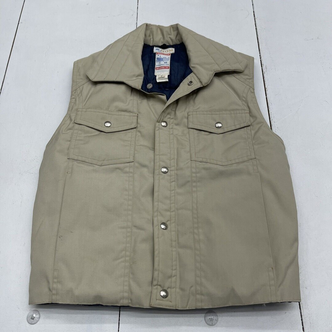 Vintage Frostline Kit Beige Zip up Vest Mens Small - Etsy