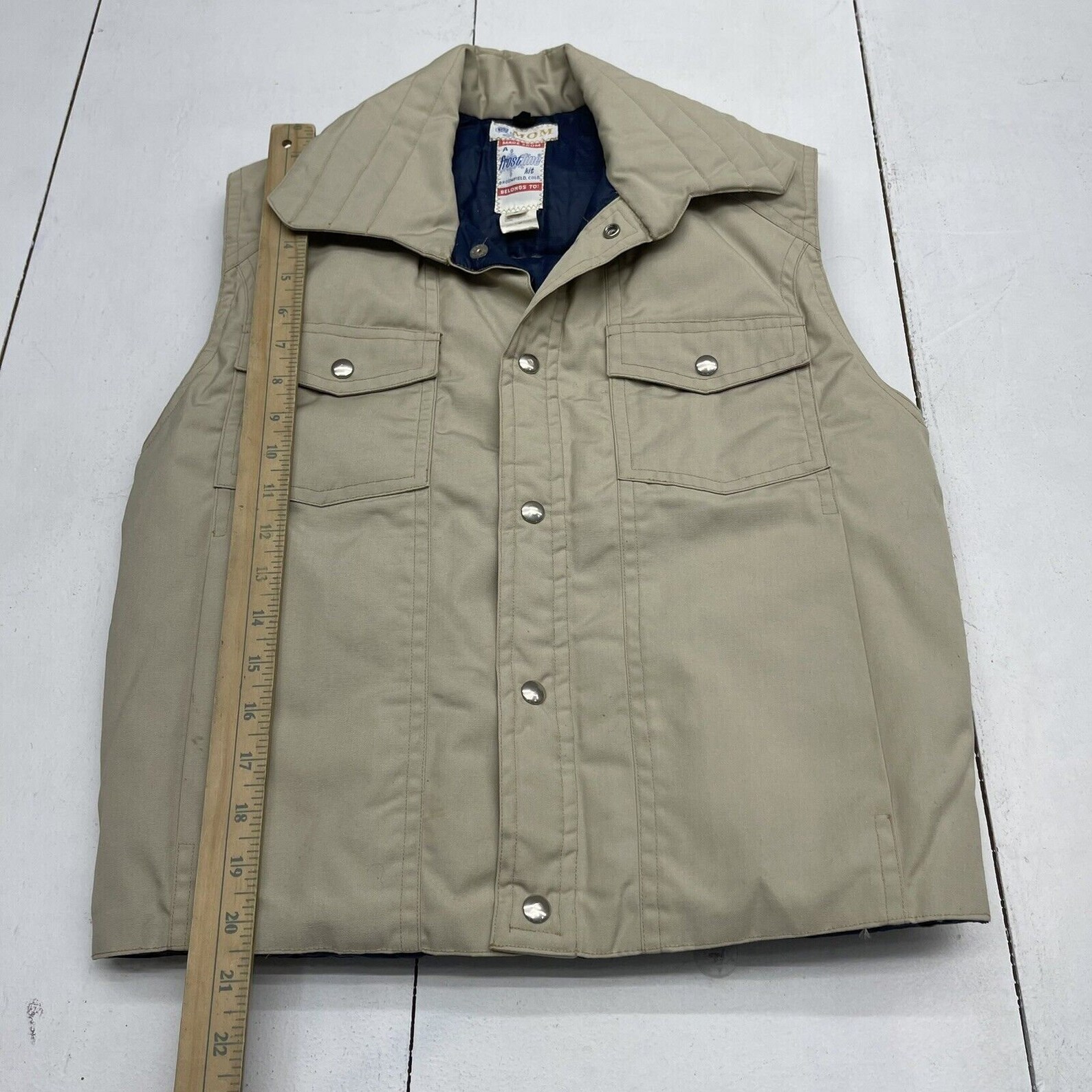 Vintage Frostline Kit Beige Zip up Vest Mens Small - Etsy
