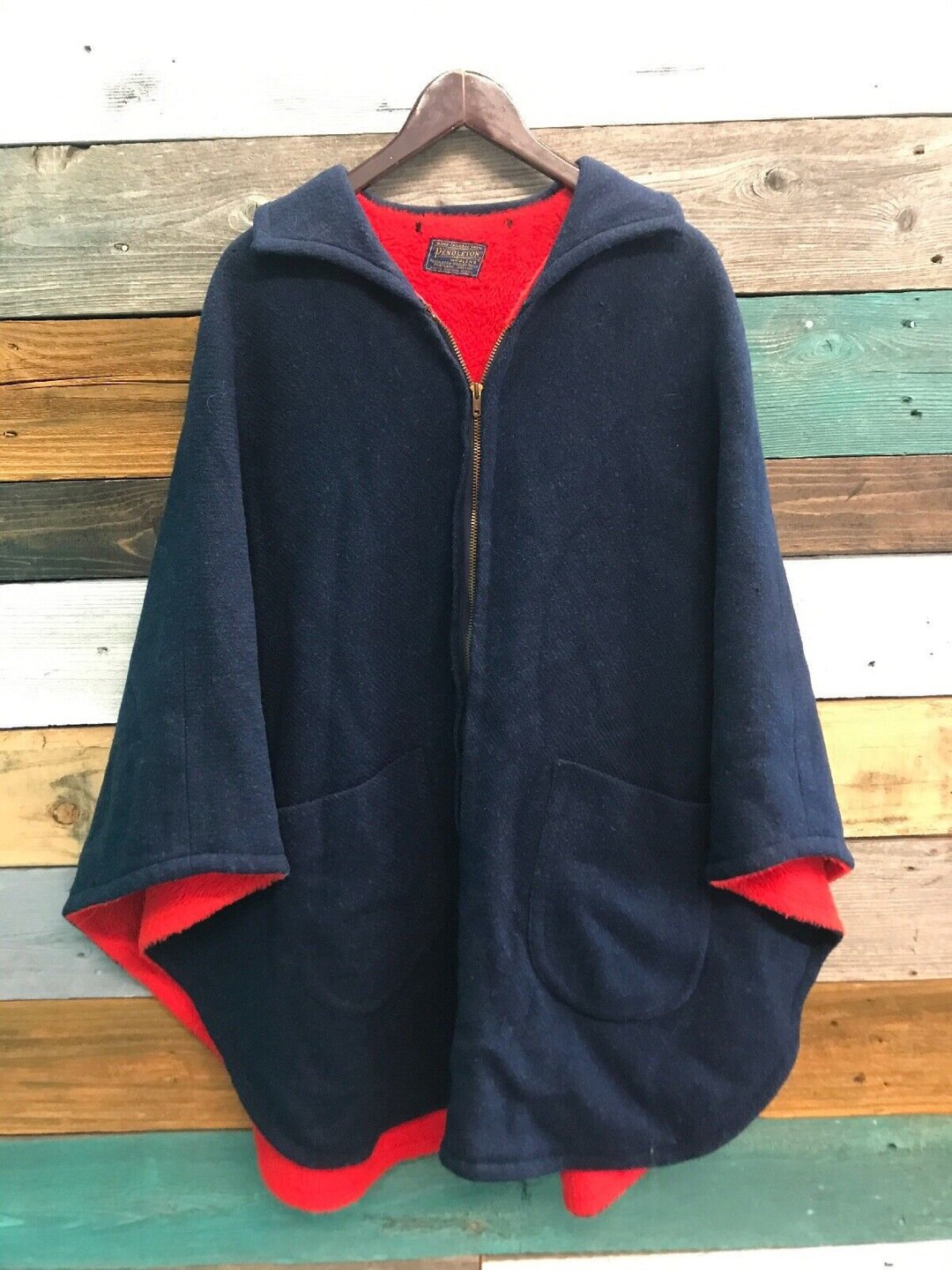 Vintage Pendleton 100% Wool Poncho Size Large - Etsy