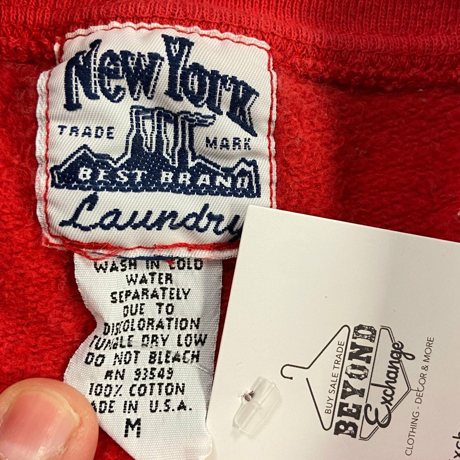 Vintage New York Laundry Red Crew Sweatshirt Womans Size M Made in USA ...