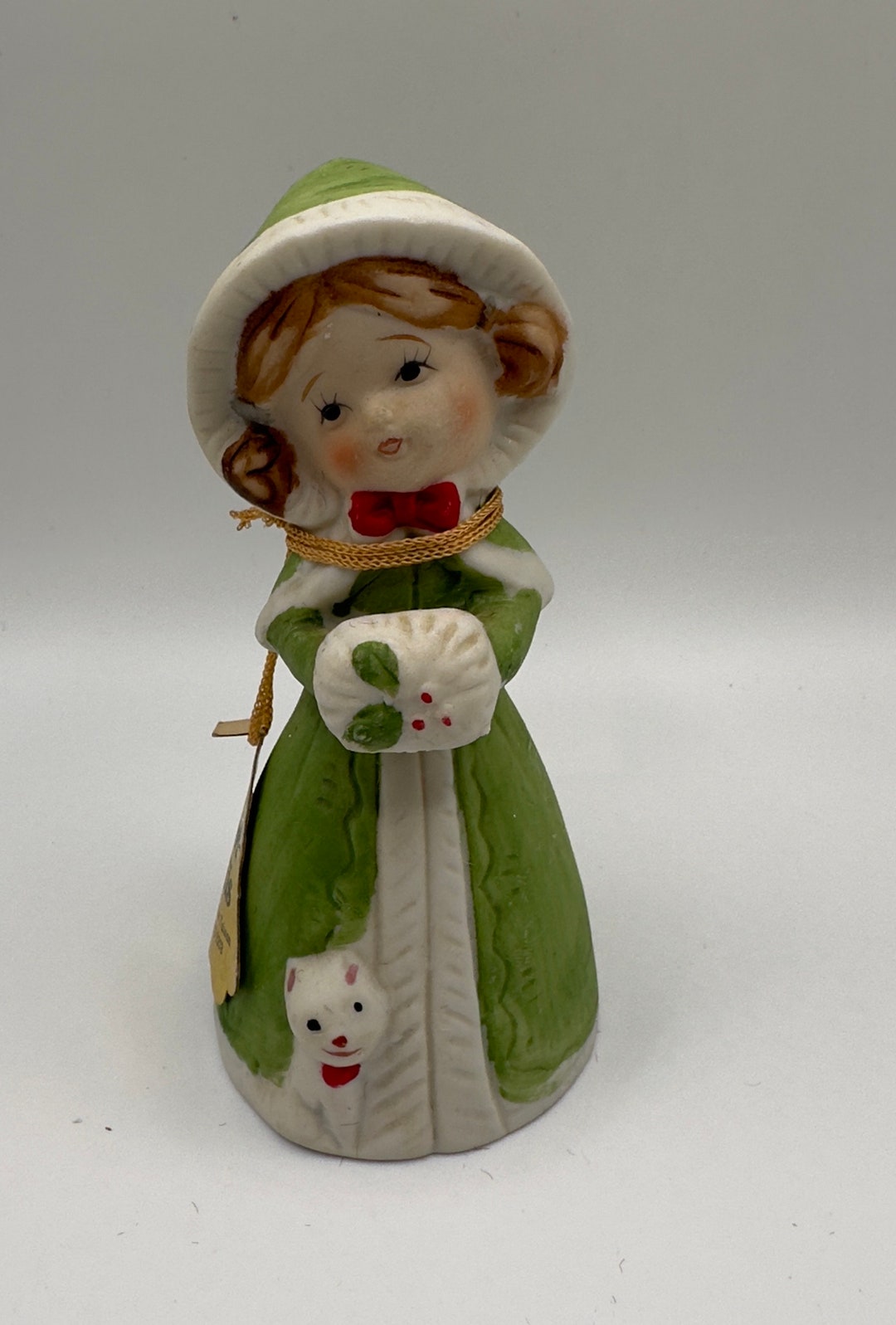 Vintage Jasco Merri-bells Christmas Bisque Porcelain Figurine, Girl ...