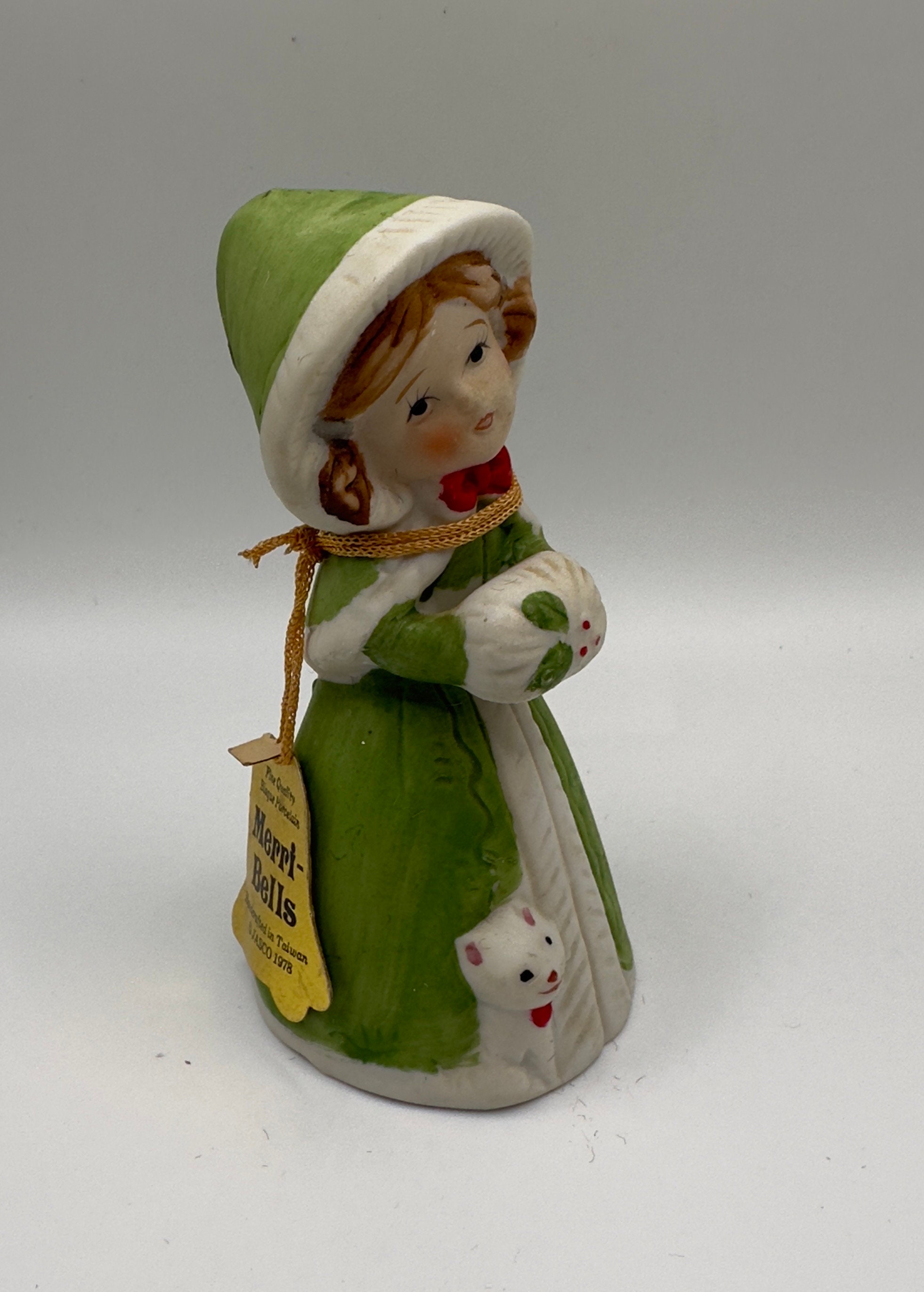 Vintage Jasco Merri-bells Christmas Bisque Porcelain Figurine, Girl ...
