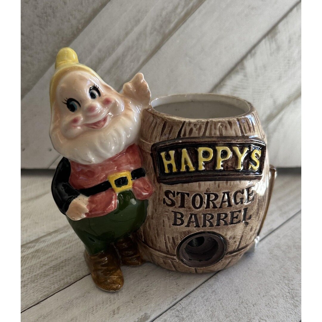 Vintage Disney Happy's Storage Barrel Pencil Sharpener, Snow White ...